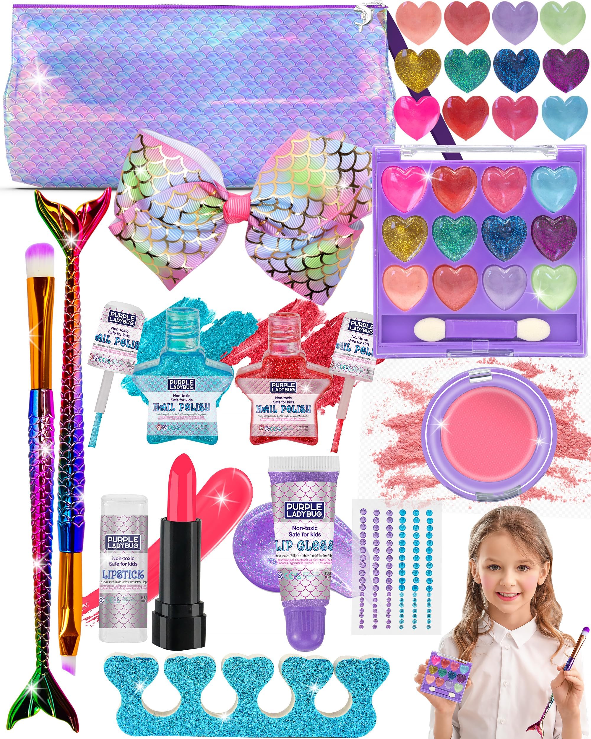 Purple Ladybug Girls Make up Set - Washable Kids Makeup Sets for Girls ...