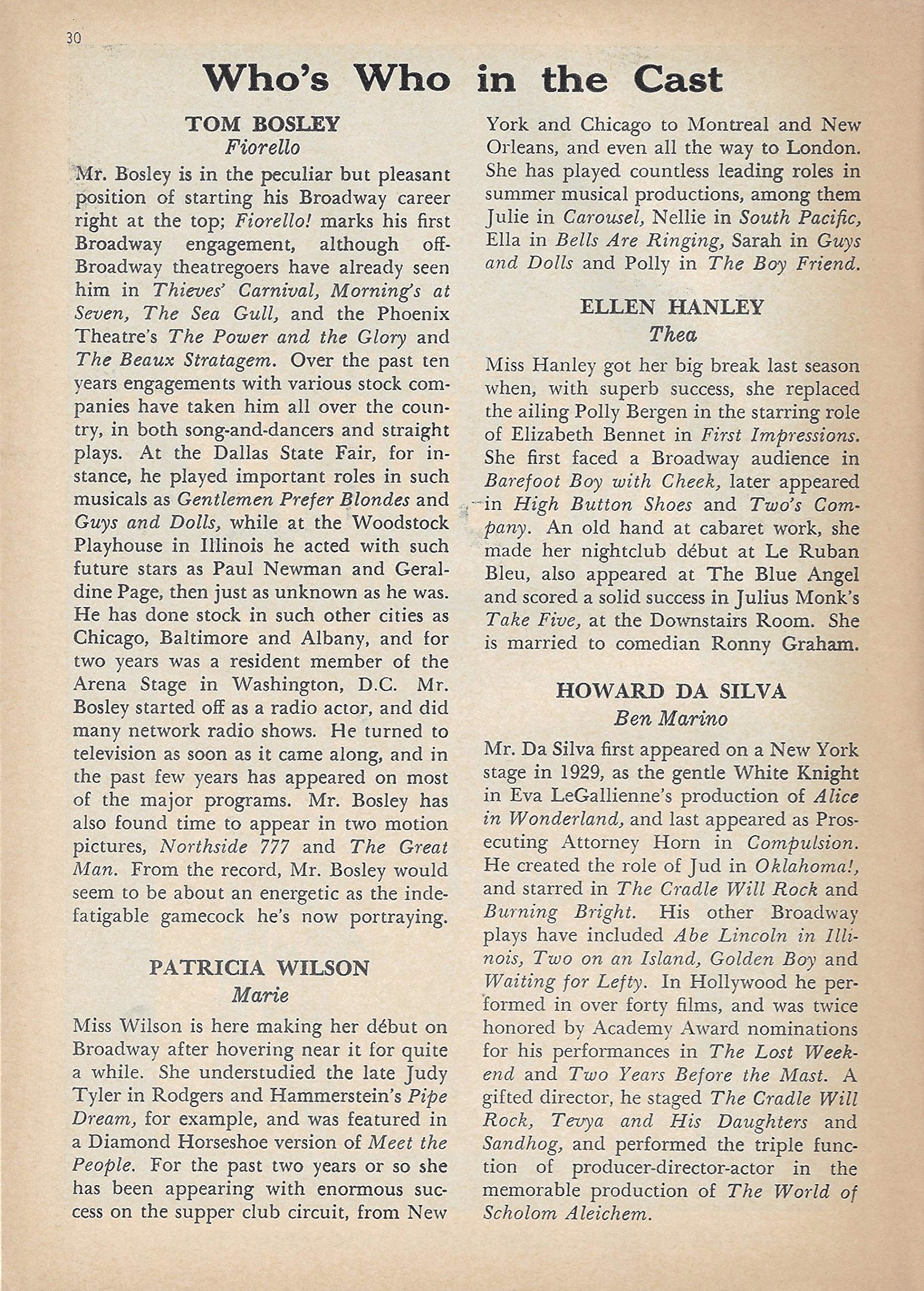 Tony Award 1960 Fiorello