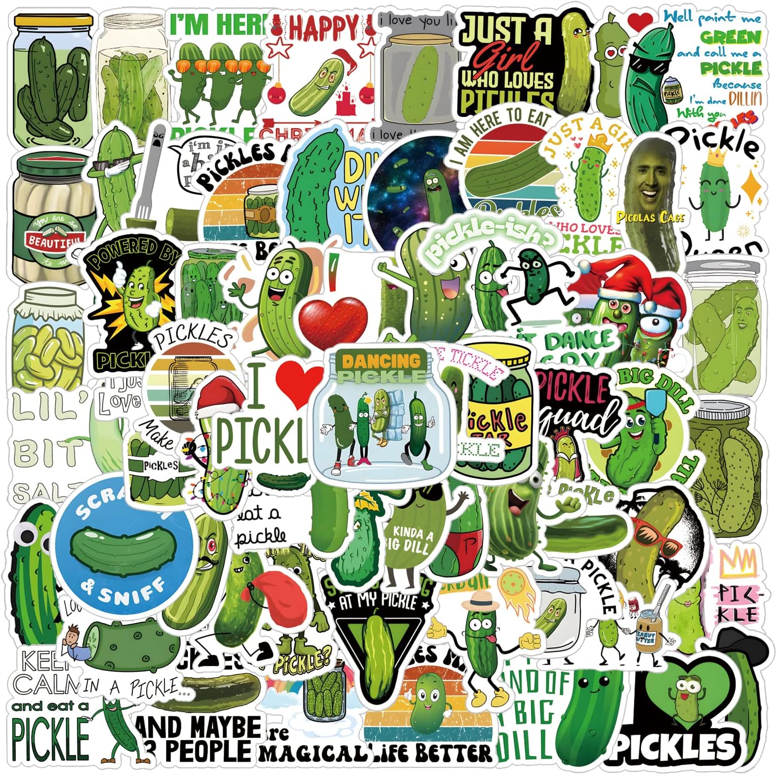 Amazon.com: Funny Pickle Stickers for Adults, Cartoon Pickle Stickers ...