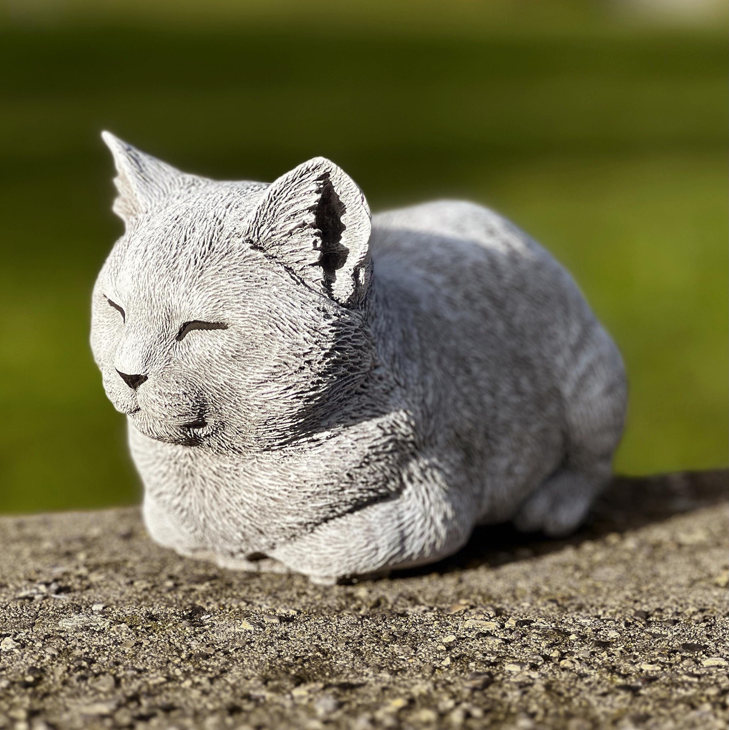 Amazon.com: OLOMA Concrete sleeping cat statue Stone cat sculpture ...
