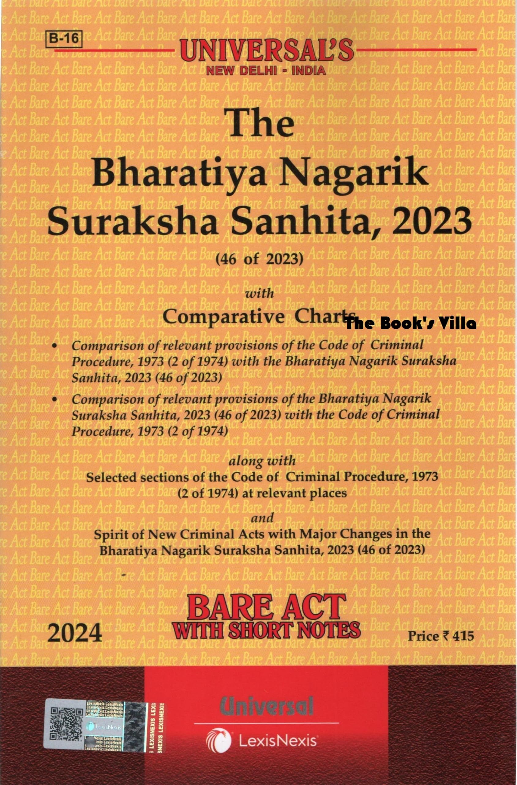 Buy The Bharatiya Nagarik Suraksha Sanhita (BNSS) 2023 Bare Act 2024 ...