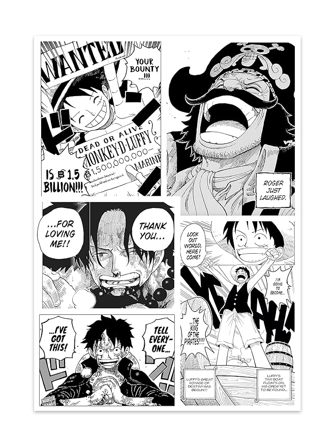 ComicSense.xyz One Piece Anime Wanted Pirates Manga Wall Posters ...