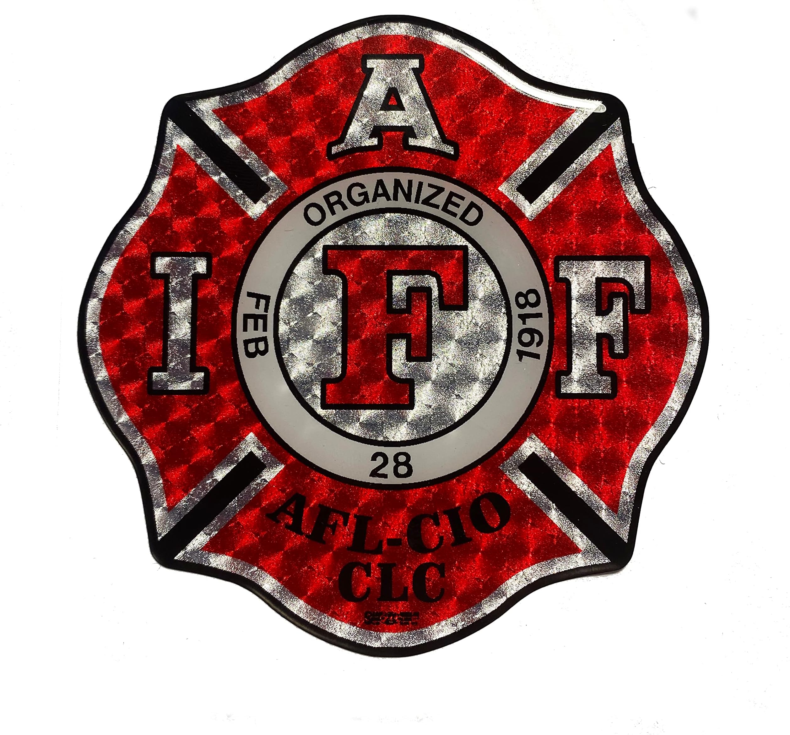 Amazon.com - 4" Original Red Brushed Metal 3D Domed Texture- IAFF ...