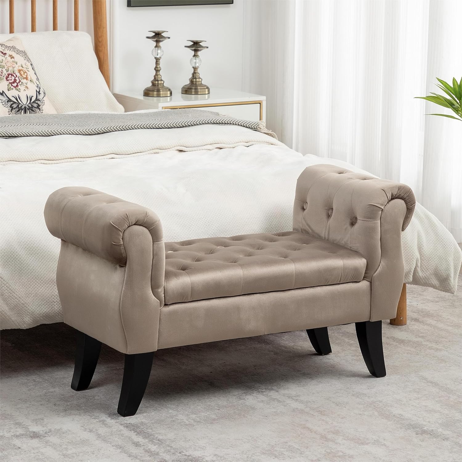 Amazon.com: Small Storage Bench, End of Bed Bench, Bench With Storage ...