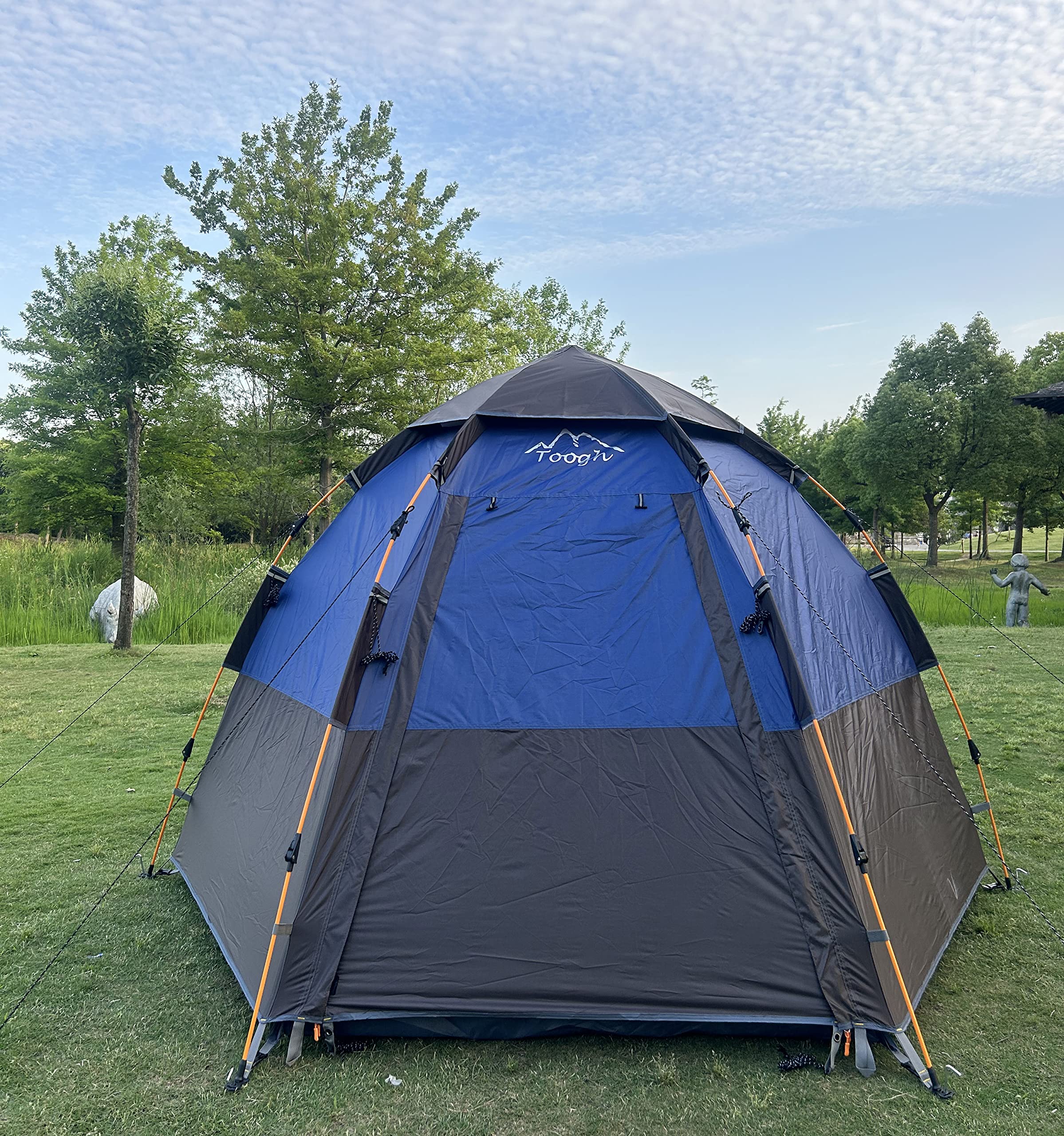 Toogh 3-4 Person Camping Tent 60 Seconds Set Up Tent Waterproof Pop Up ...