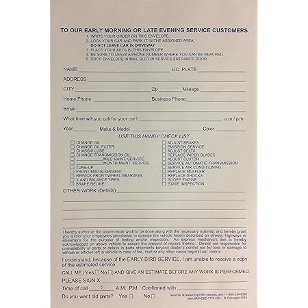 Amazon.com : Key Drop Off Envelope - EBNO-1-Y - 500 Qty. (W1) : Office ...