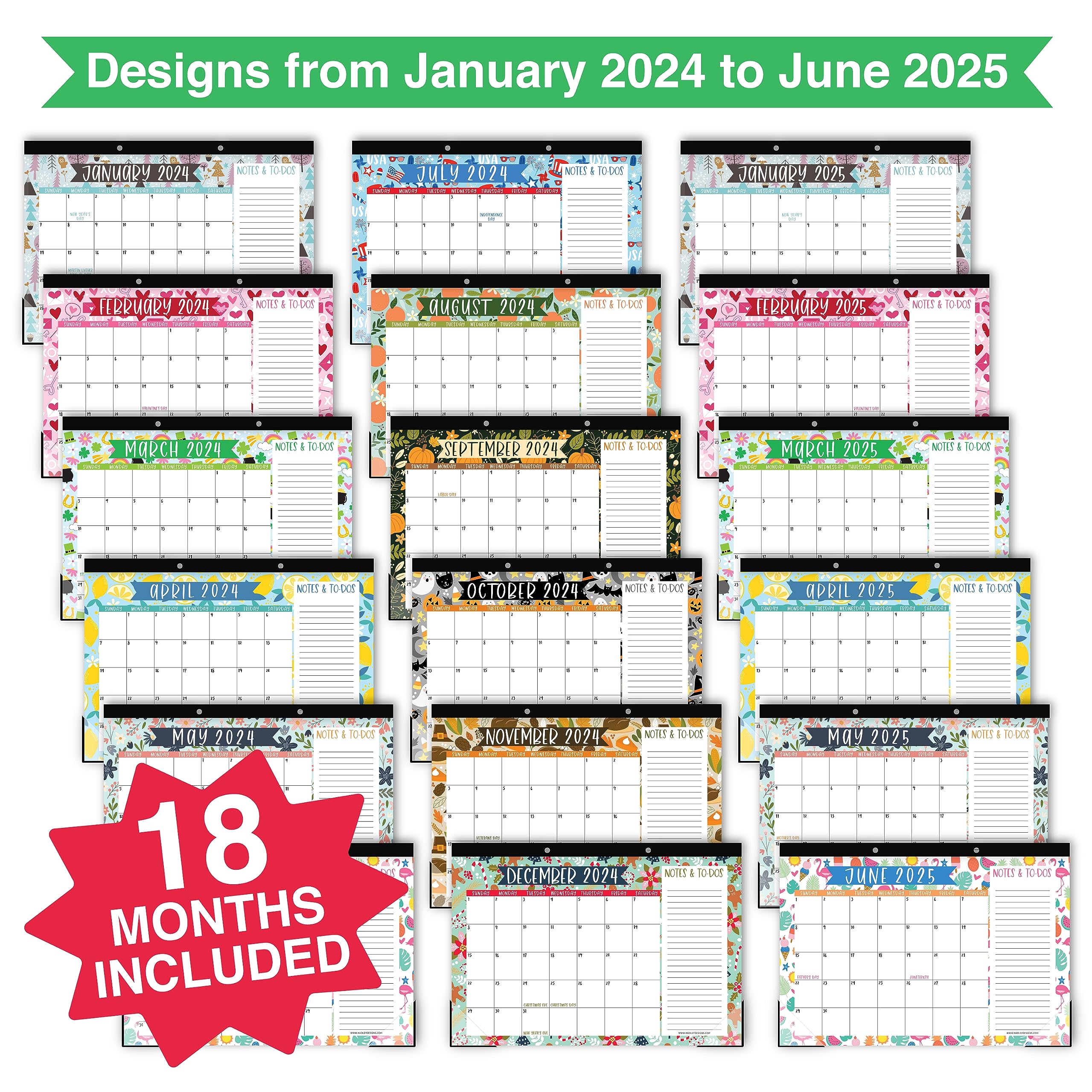Snapklik.com : Hadley Designs Teacher Desk Calendar 2025-2026 18-Month ...