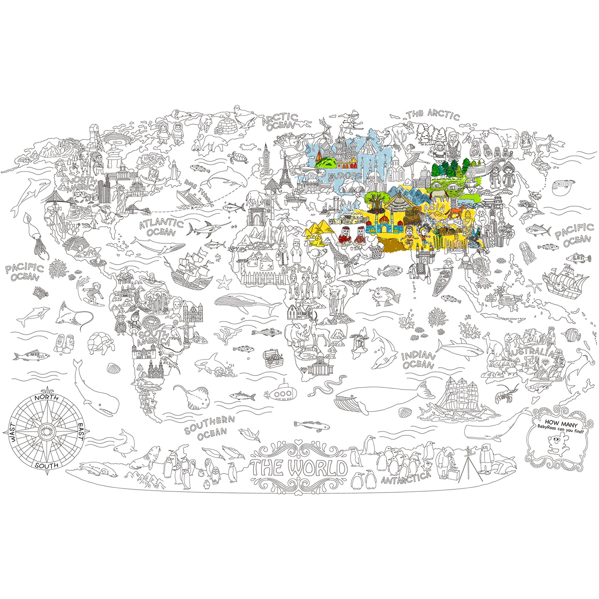 Jar Melo Super Painter Giant Colouring Poster The World Doodle ...