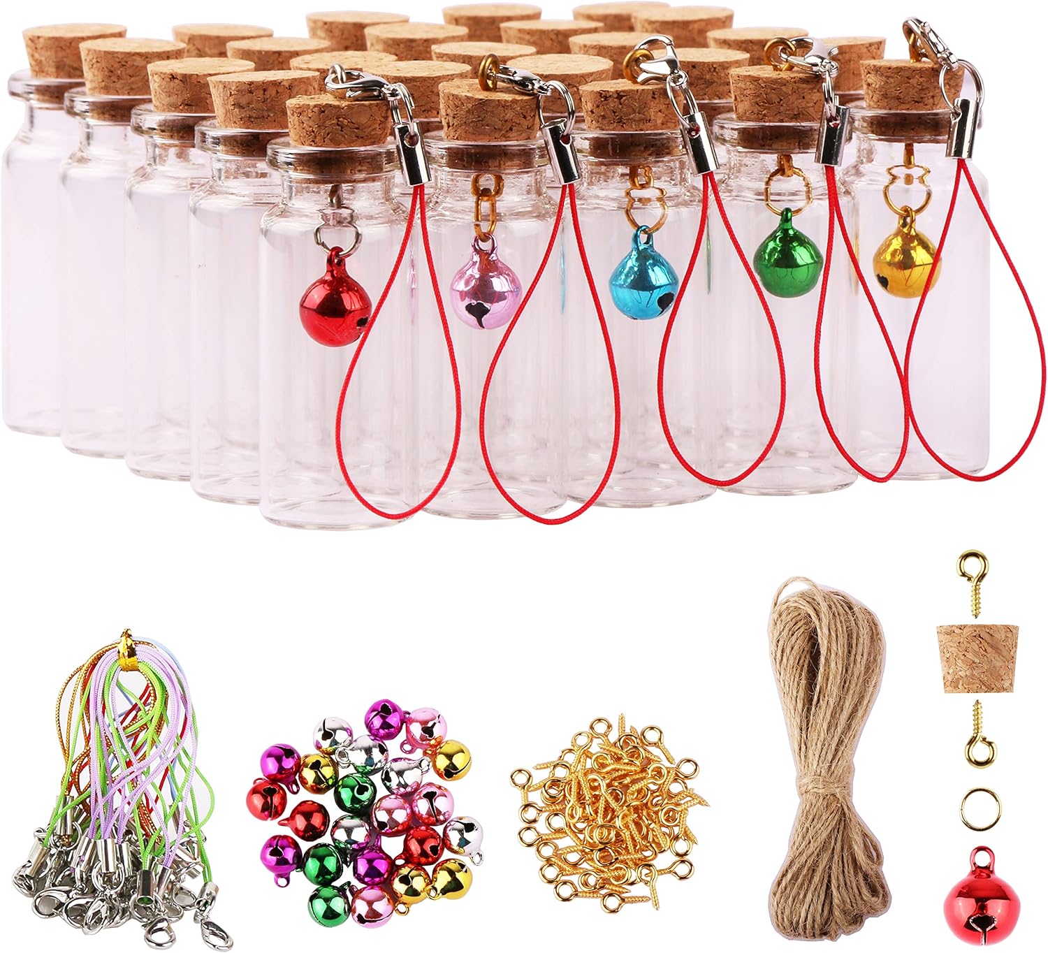 Amazon.com: MaxMau 25pcs Small Glass Bottles with Cork Stoppers DIY Art ...