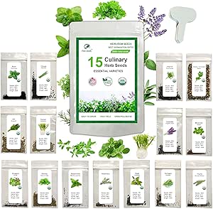 Amazon.com : Herb Seeds Variety Pack | 15 Essential Heirloom Varieties ...