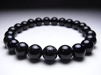 Amazon | チベット産モリオン(黒水晶)ブレスレット《AAランク8mm》※内径15cm/16cm/17cm/18cm/19cm/20cmよりお選び下さい 【ブレスレットAMERI ...