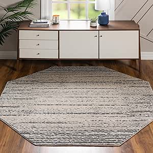 Amazon.com: Unique Loom Oasis Collection Area Rug - Calm (7' 1" Octagon ...