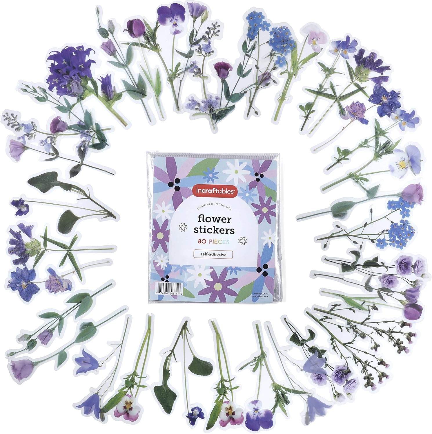 Amazon.com: Incraftables Self Adhesive Flower Stickers for Kids (80pcs ...