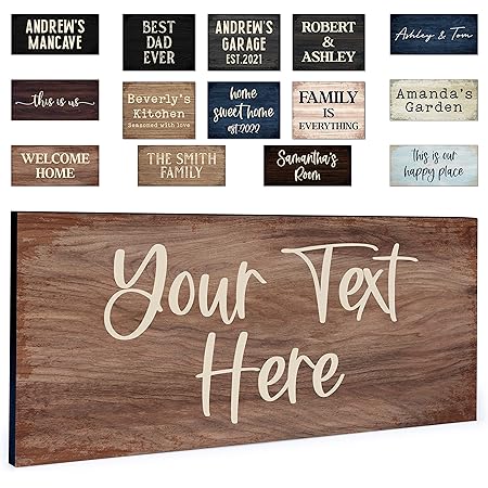 Amazon.com: Personalized Signs for Home, Custom Sign with Any Text, 3 ...