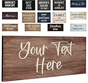 Amazon.com: Personalized Signs for Home, Custom Sign with Any Text, 3 ...
