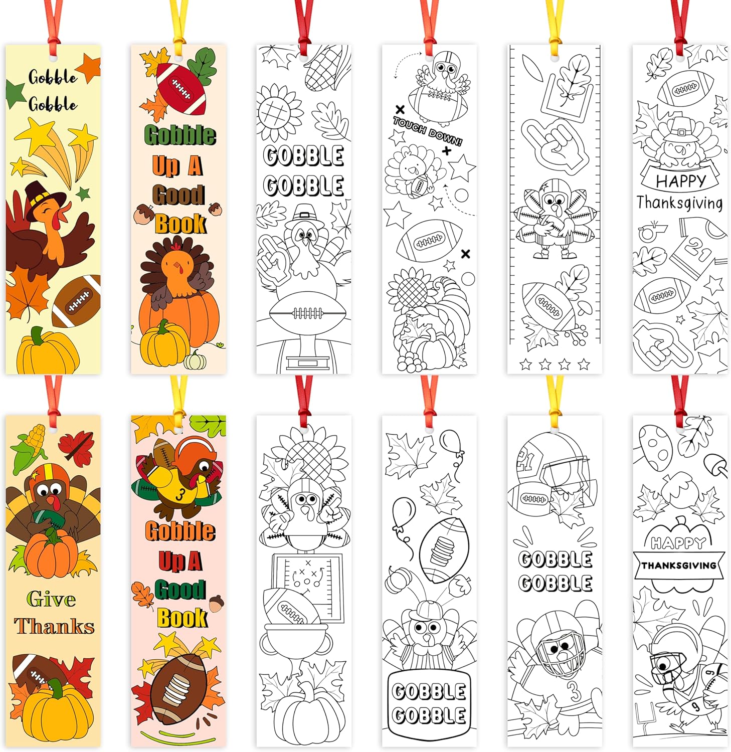 Amazon.com : Fall Color Your Own Bookmarks for Kids -120Pcs ...