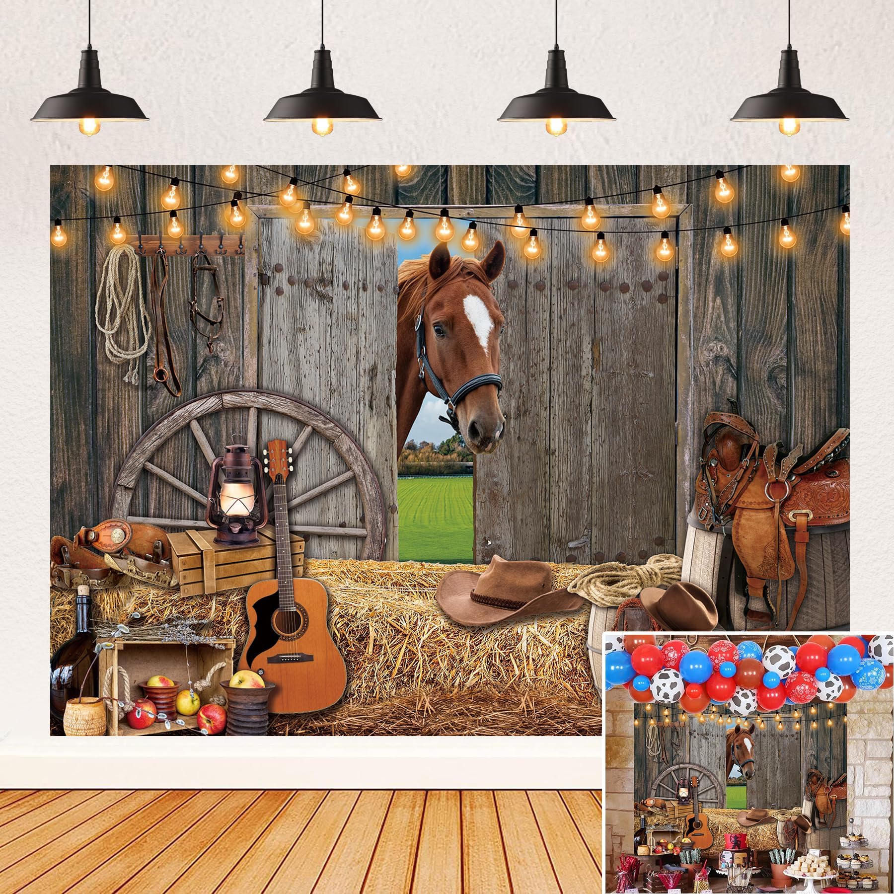 Amazon.com : PGSWEER 7x5ft Western Cowboy Backdrop Western Rodeo Party ...