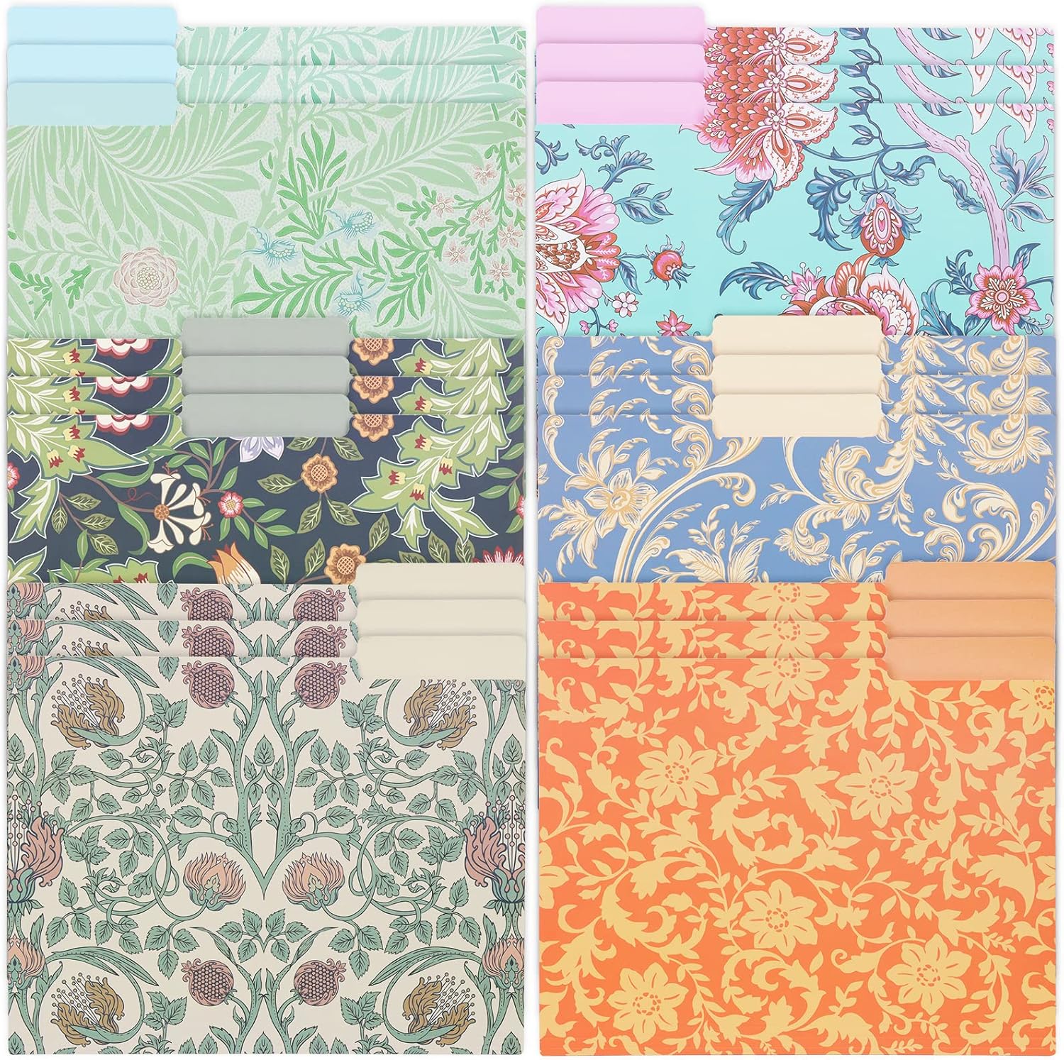 Amazon.com : EOOUT 18pcs Floral File Folders Letter Size, Decorative ...