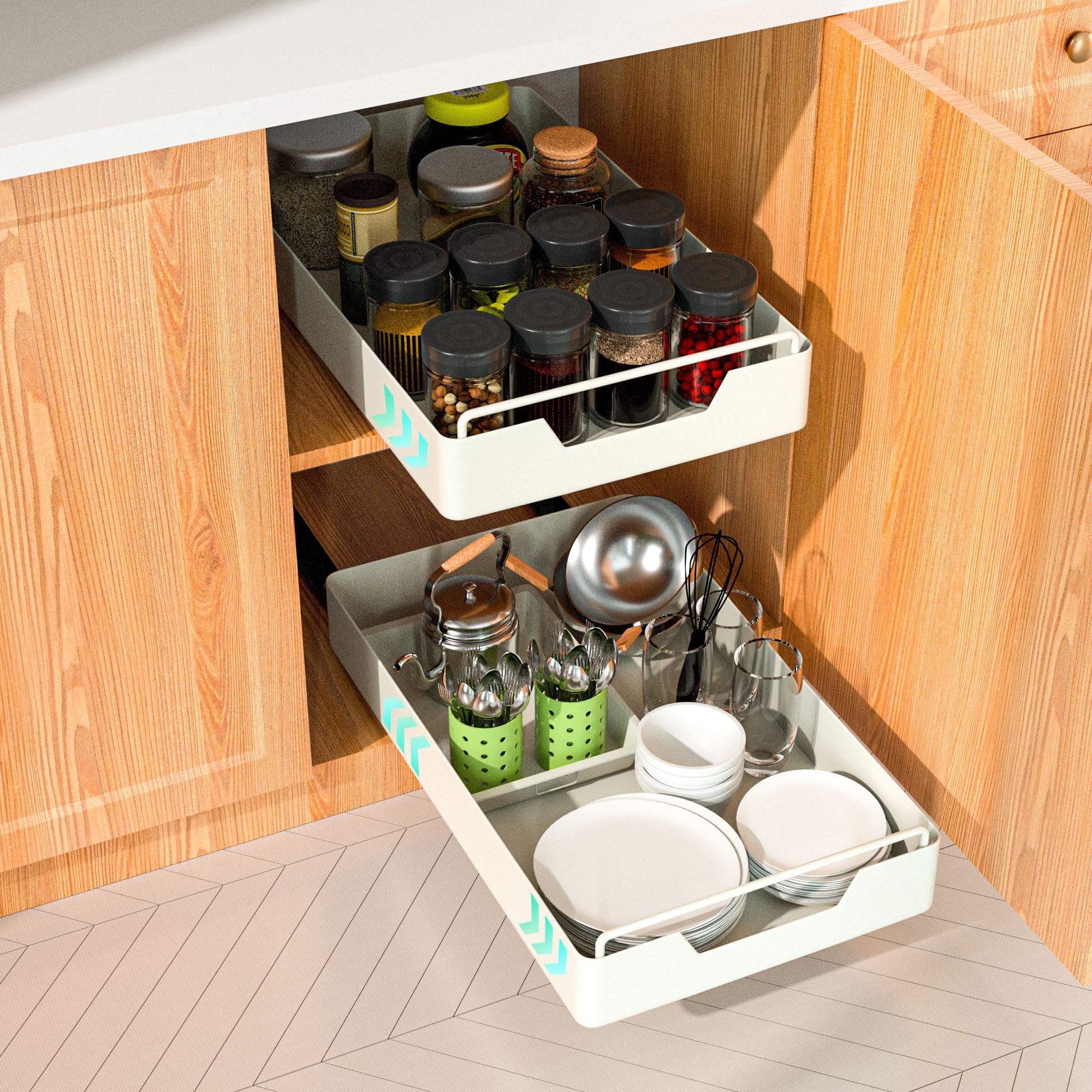 Amazon.com: DING XI Pull Out Cabinet Organizer Fixed with Nano Adhesive ...