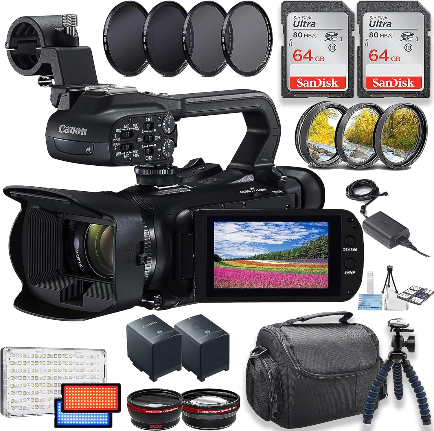 Amazon.com : Canon XA60 Professional UHD 4K Camcorder w/LED Video Light ...