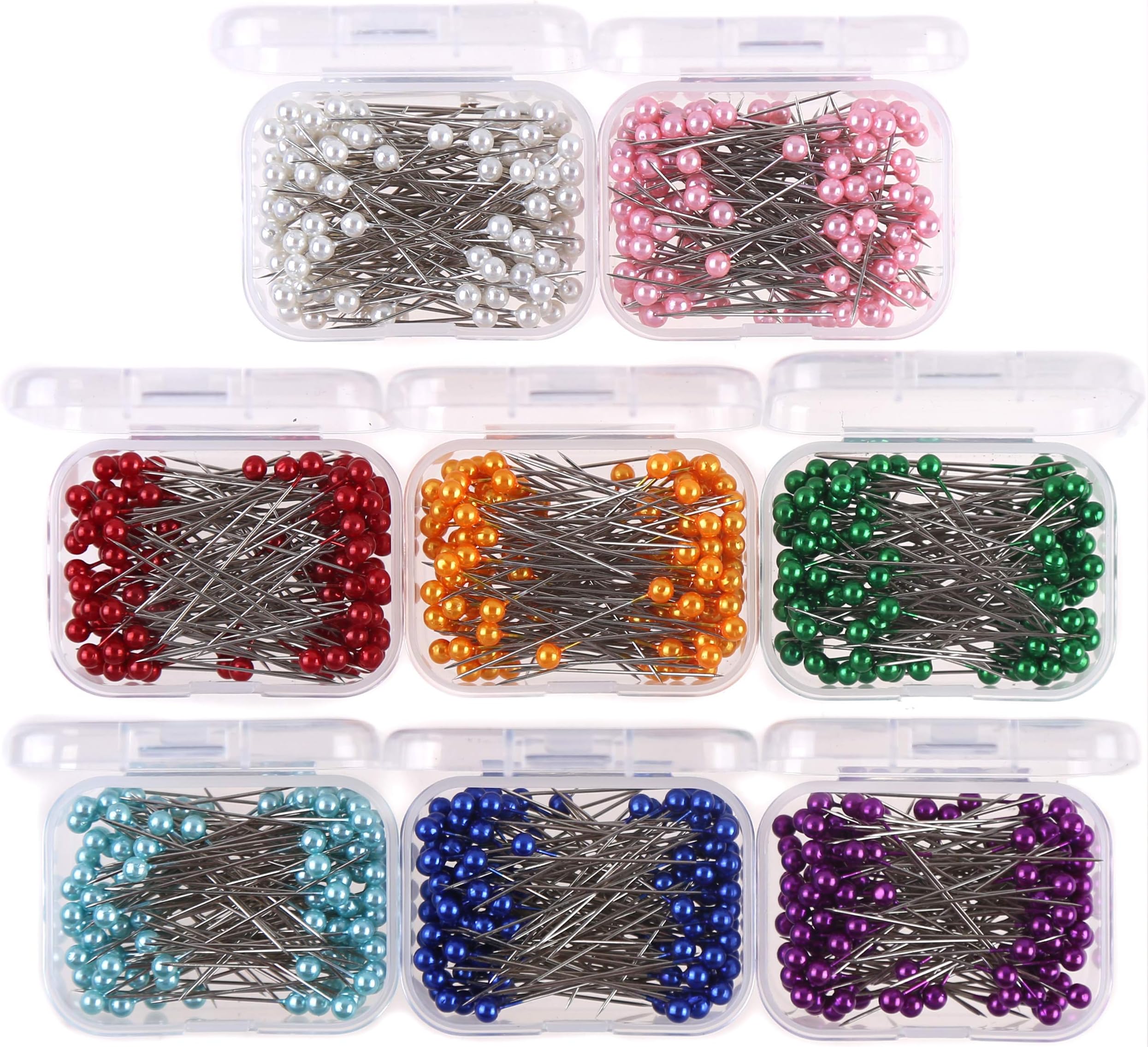 Amazon.com: SUBANG 1200 Pieces Sewing Pins 38mm Multicolor Pearlized ...