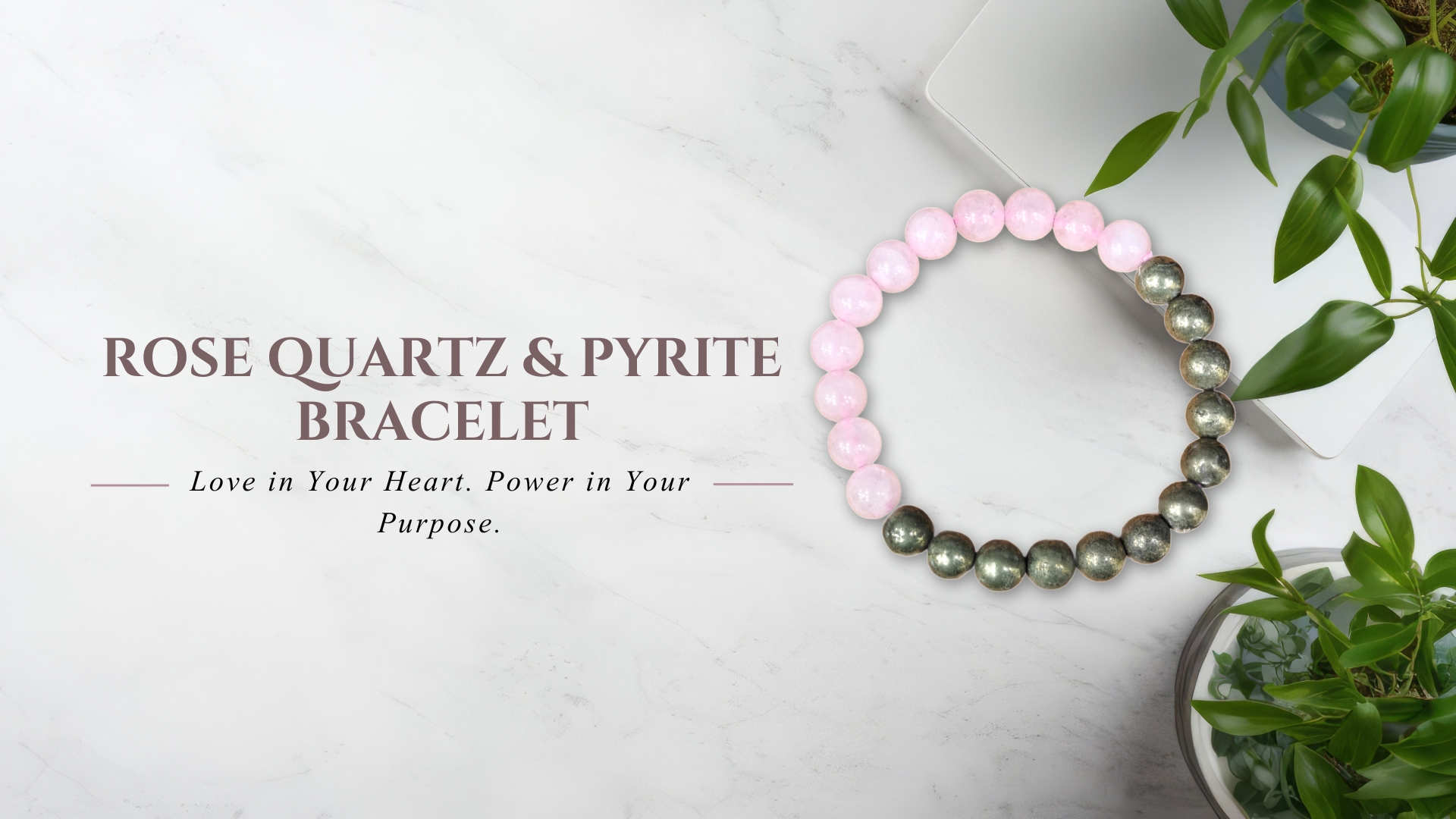 Watch Rose Quartz Pyrite Bracelet 8 mm on Amazon Live
