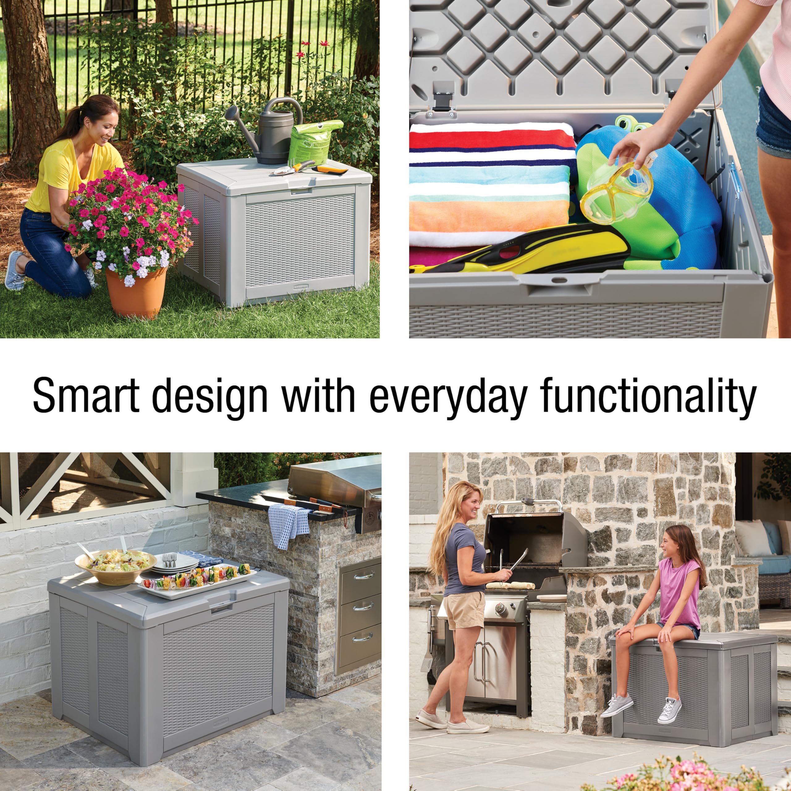 Snapklik.com : Rubbermaid Medium Resin Outdoor Storage Deck Box