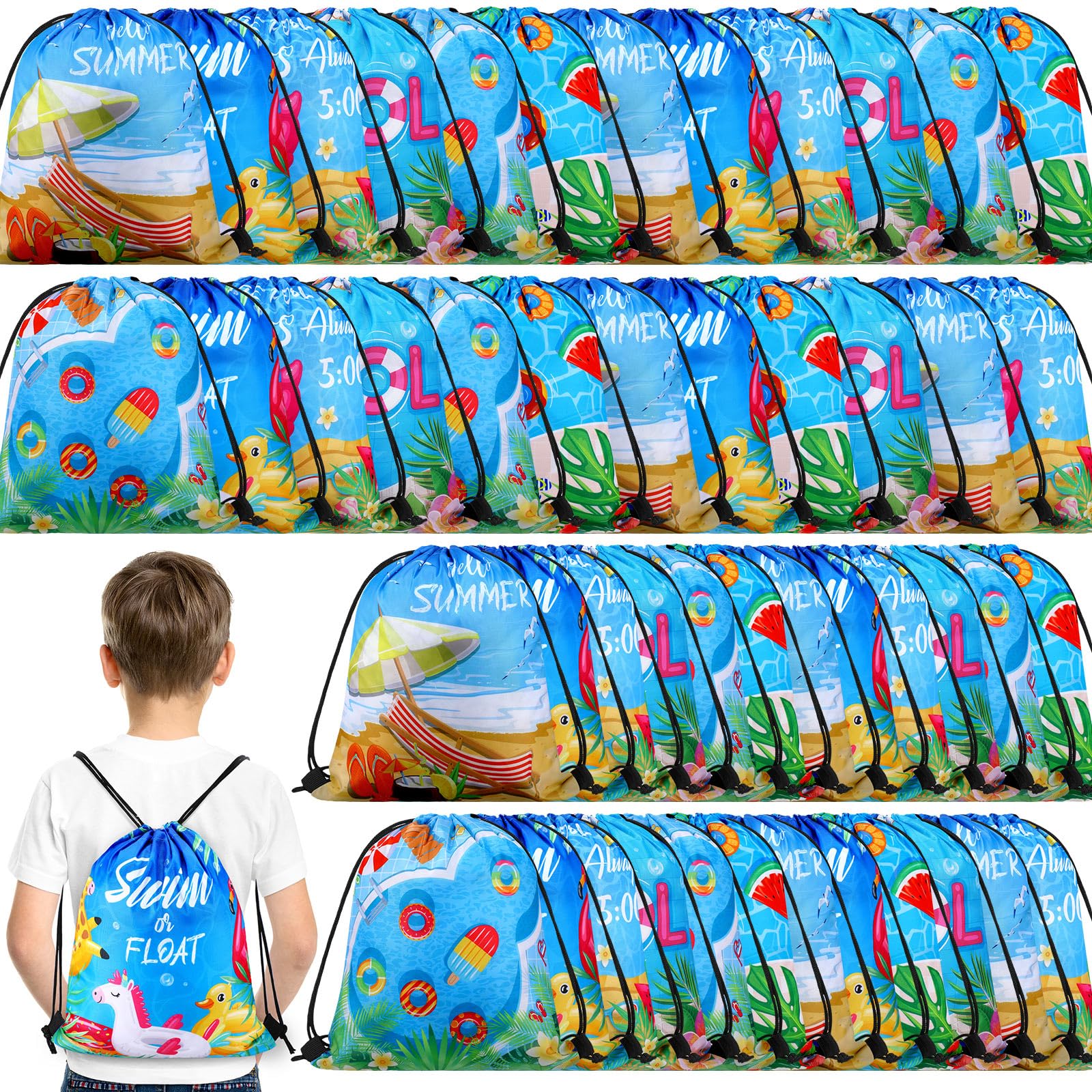Amazon.com: Sanwuta 18 Pcs Summer Pool Party Favor Bags Beach Goodie ...