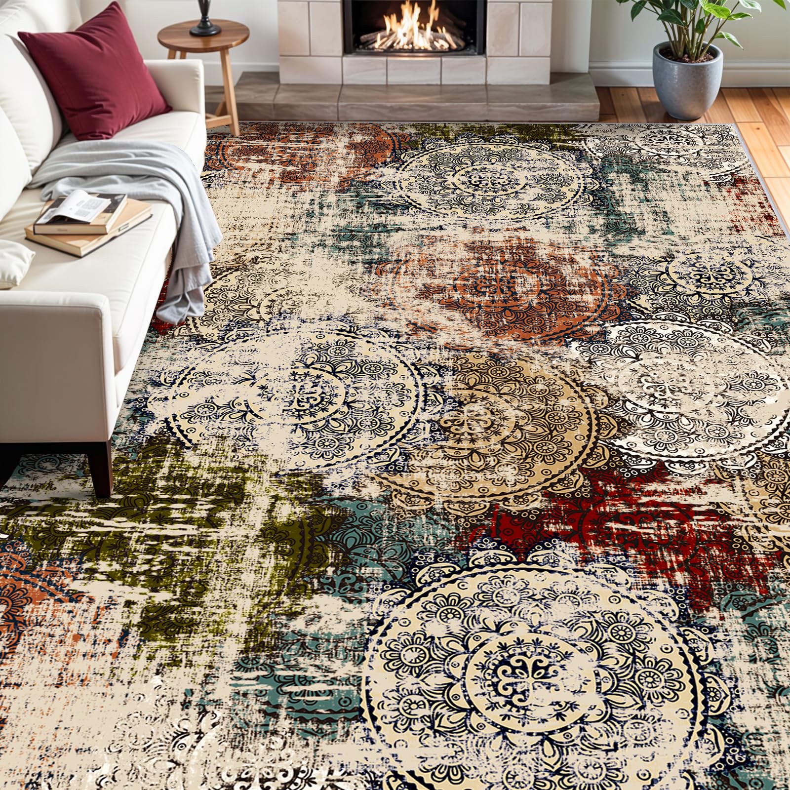 Amazon.com: BYYVOO 8x10 Abstract Area Rugs - Washable Non-Slip Area Rug ...