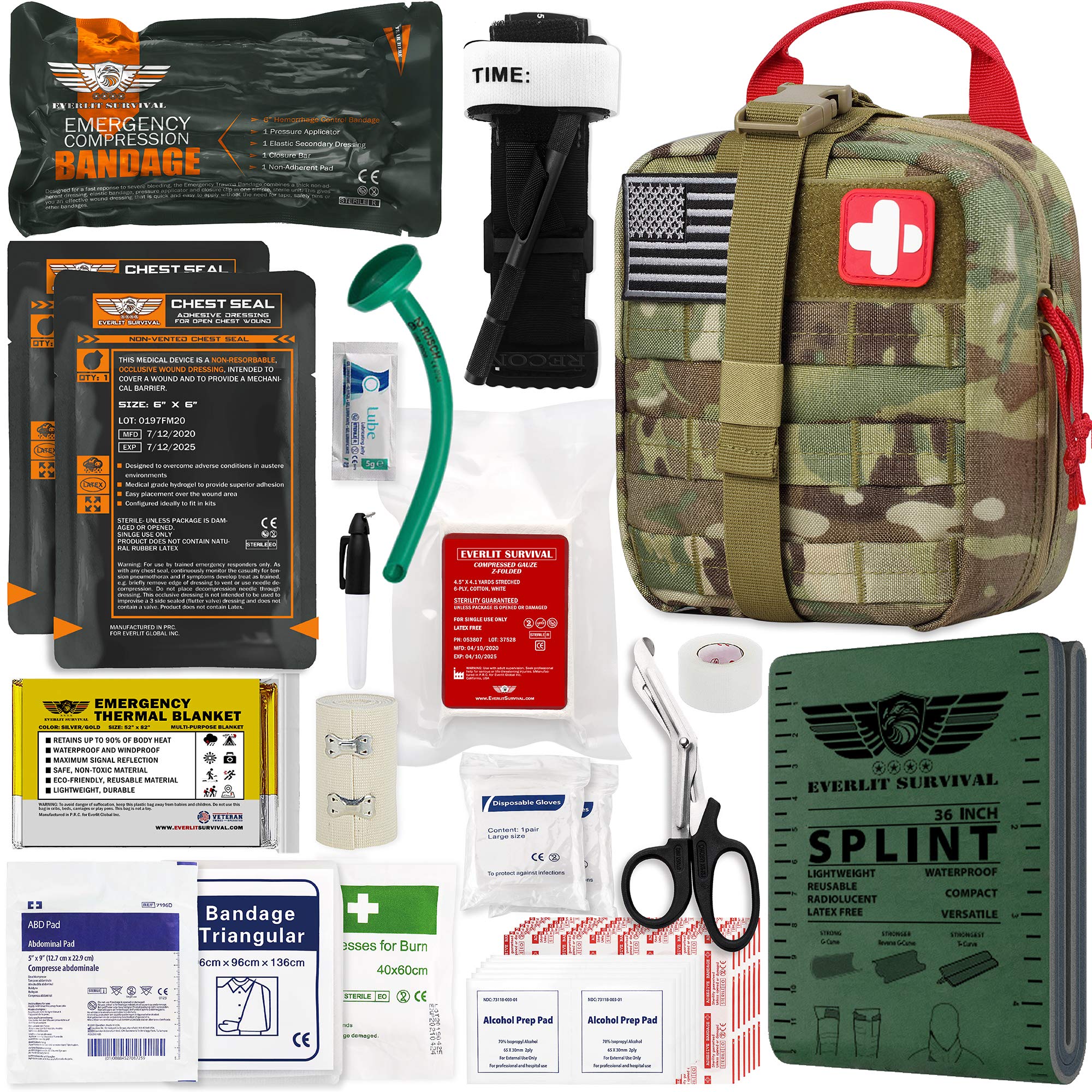 Buy EVERLIT Emergency Trauma Kit GEN-II Mil-Spec Nylon Laser Cut Pouch ...