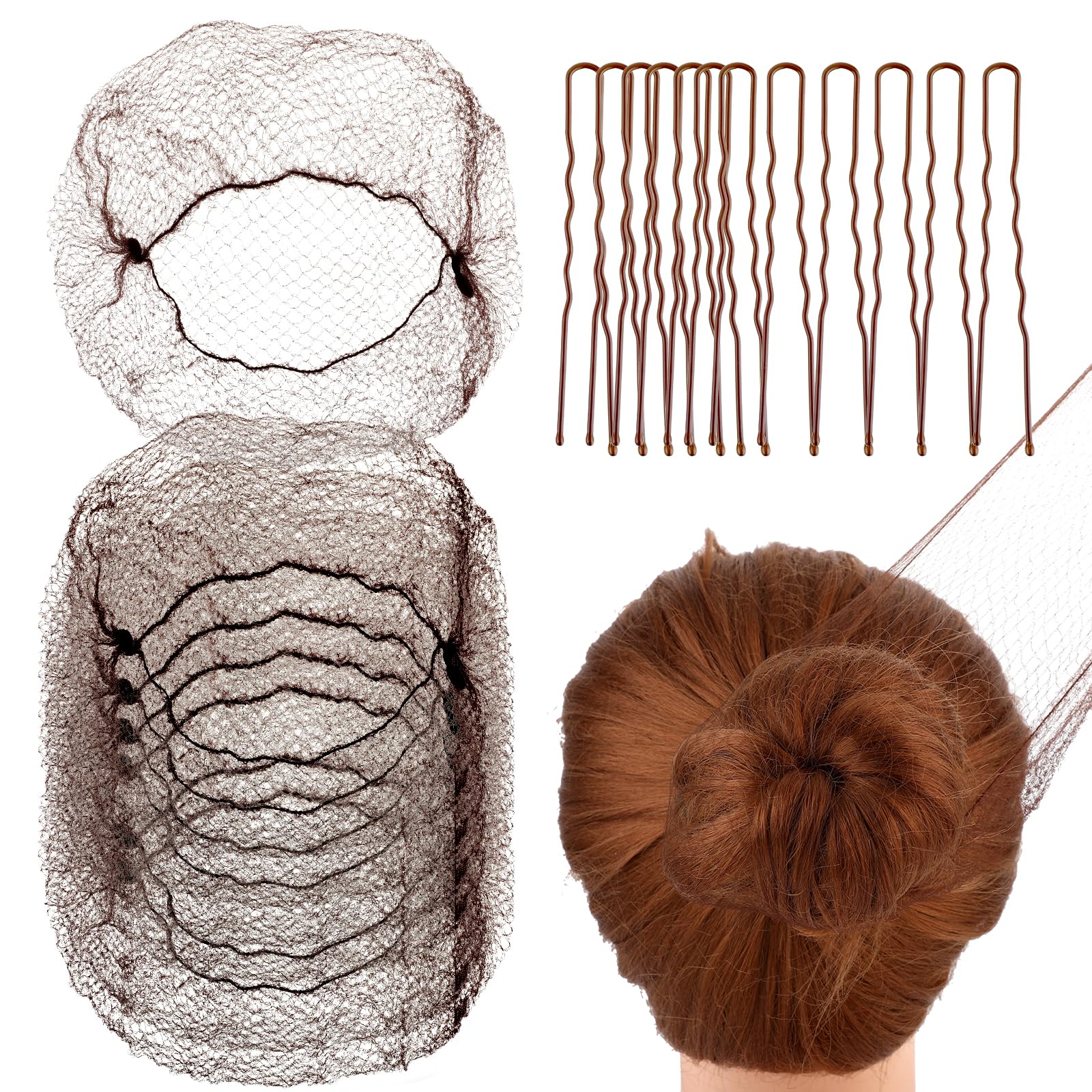 Abeillo Hair Nets for Buns, Ballet Hair Net, 20 Pcs 50 Cm Invisible ...