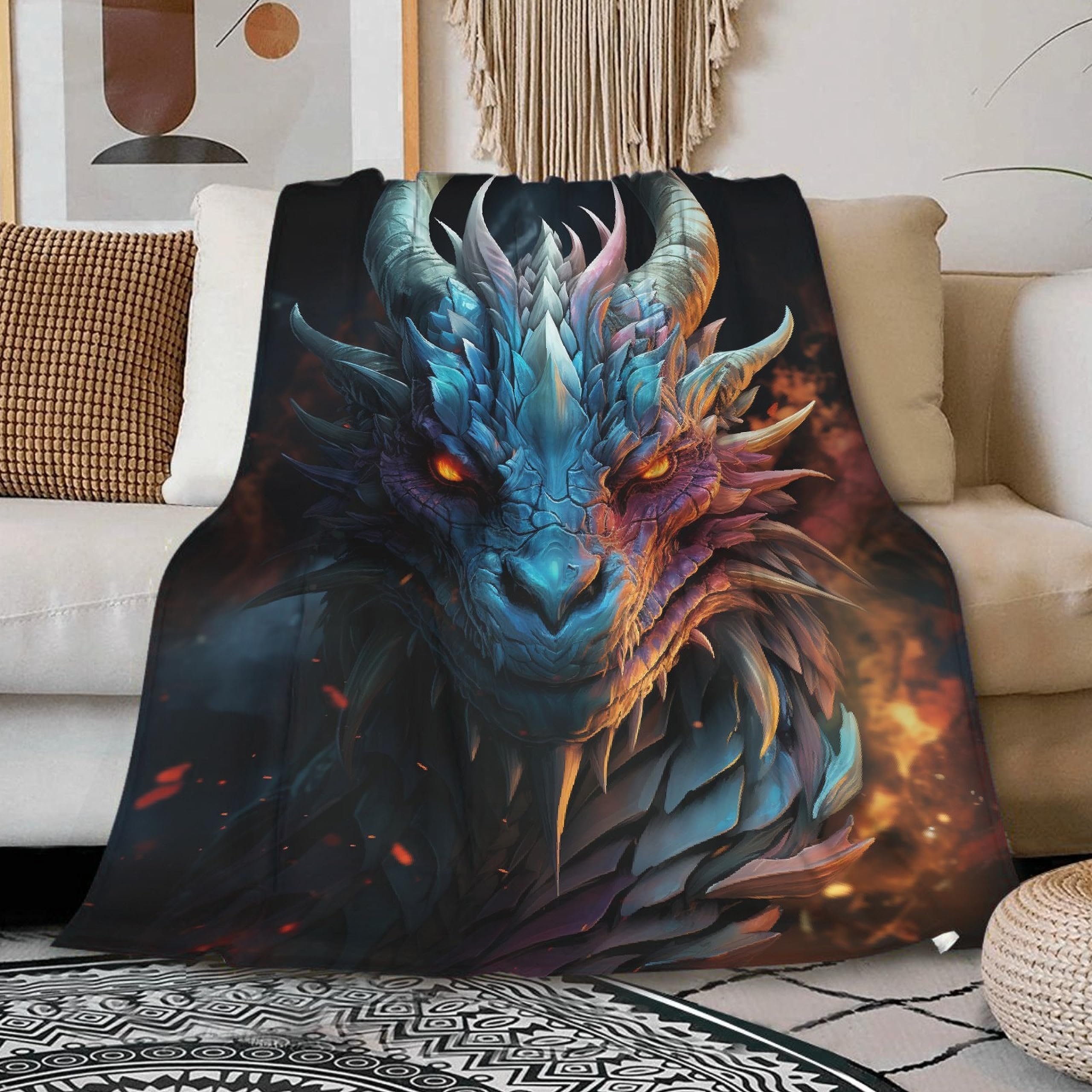 Amazon.com: Anne Stokes Dragon Beauty Queen Size Raschel Plush Dragon ...