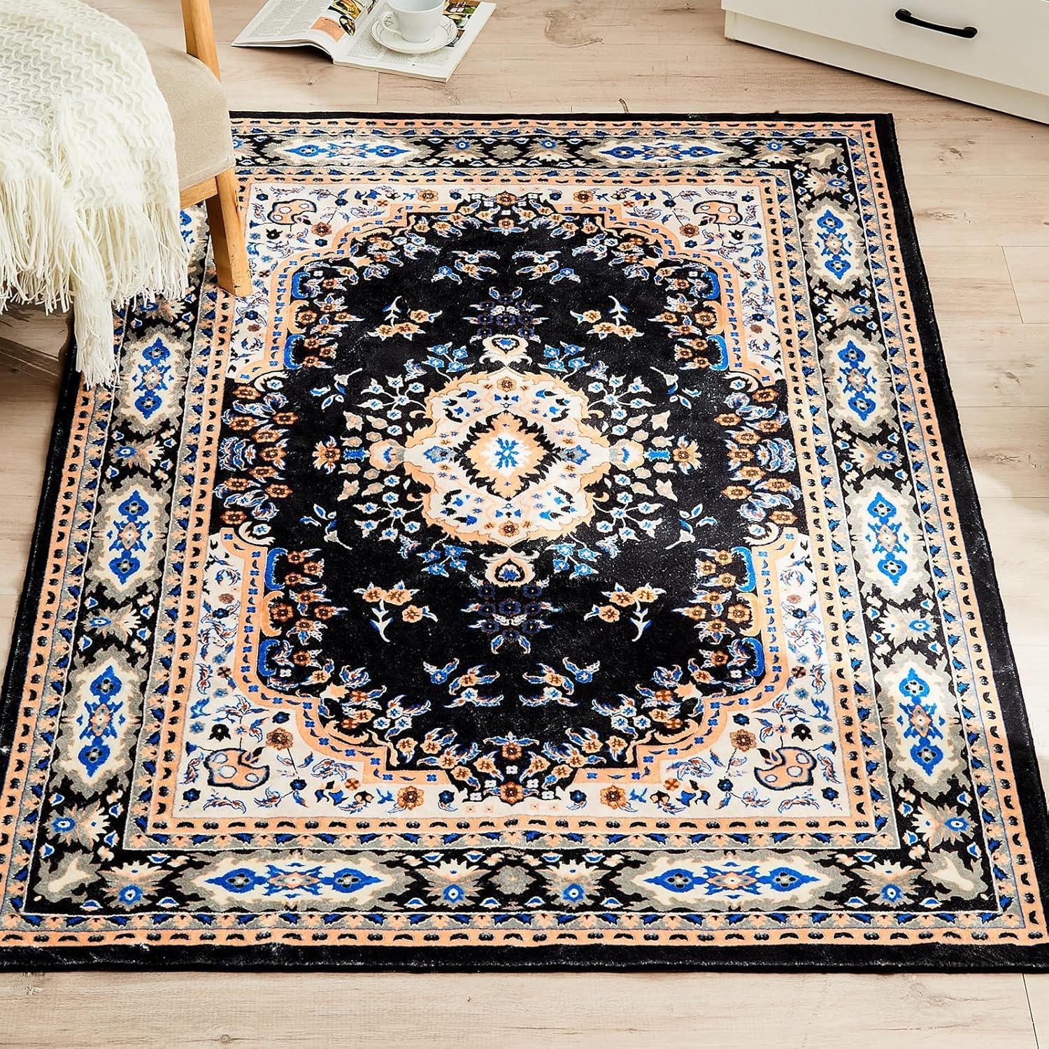 ROCYJULIN Area Rug 3x5 for Living Room, Washable Small Rug for Bedroom ...