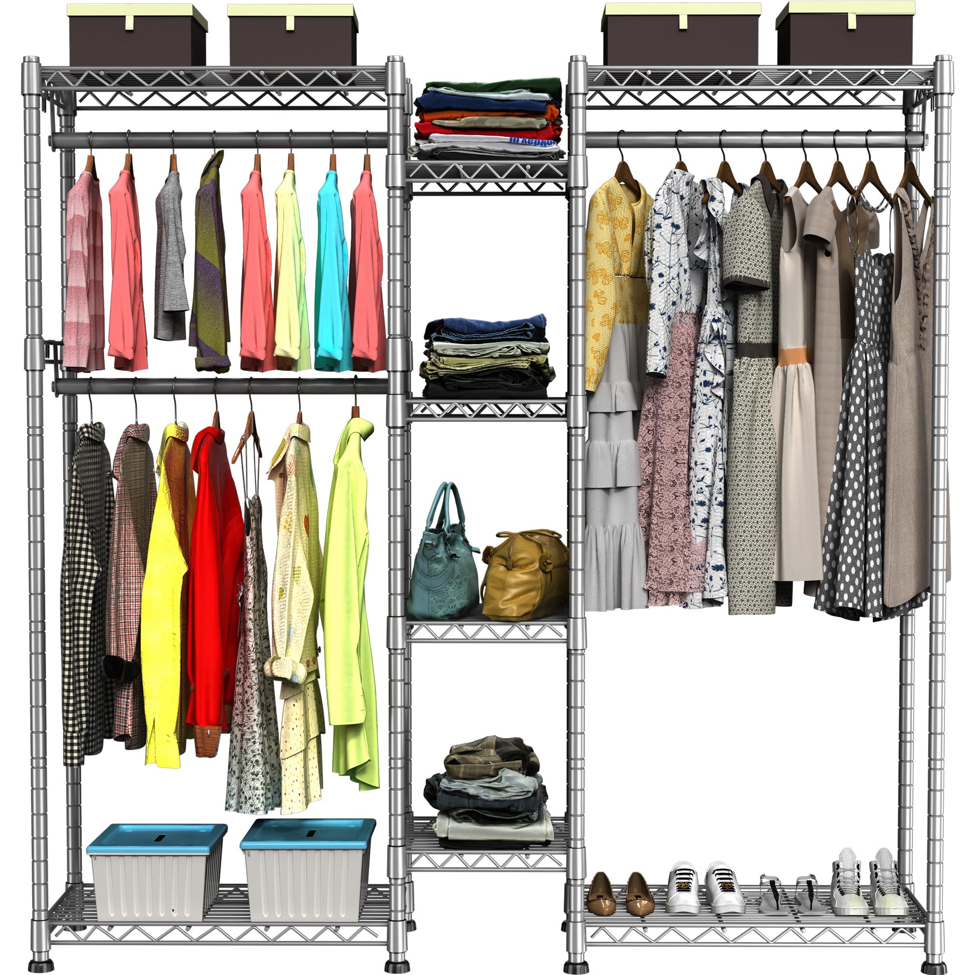 Snapklik.com : Heavy Duty Wire Garment Rack, Clothing Rack Clothes Rack ...