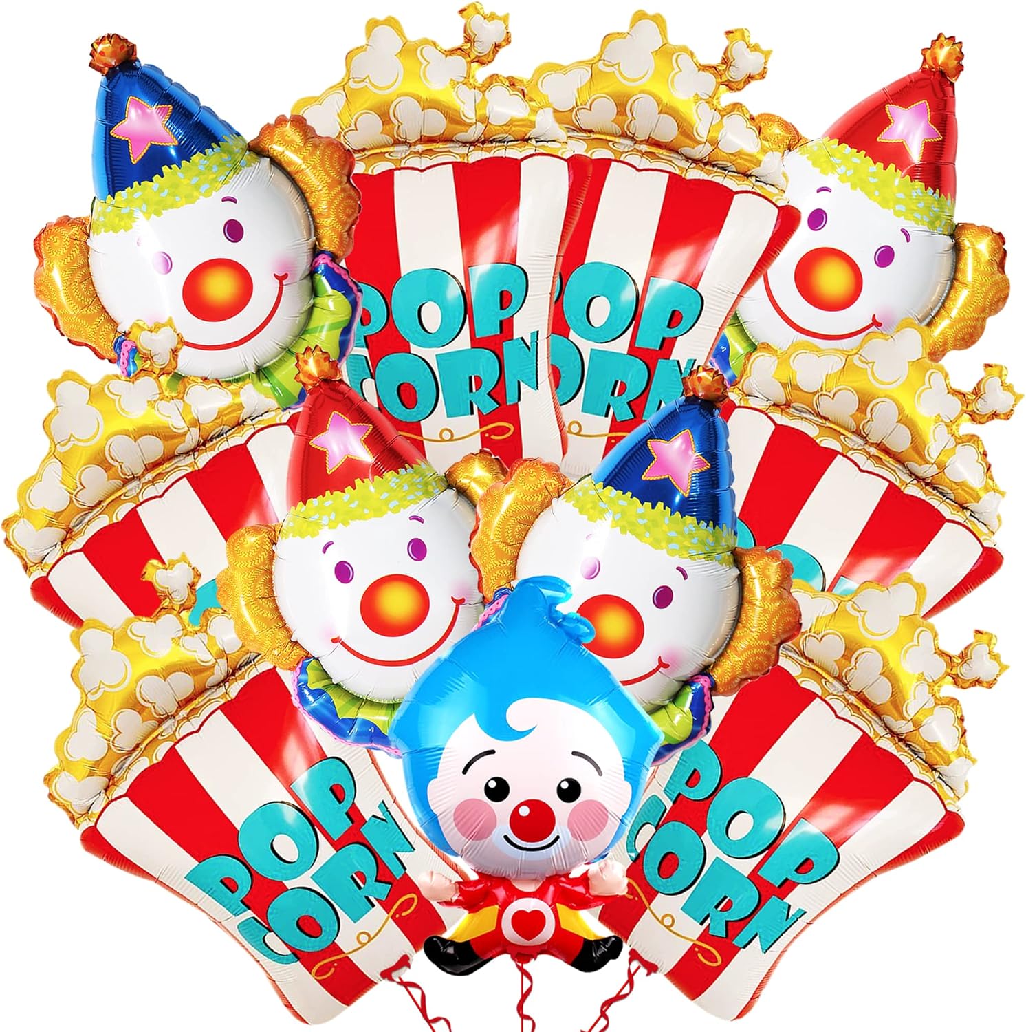 Amazon.com: Giant, Popcorn Balloons and Clown Balloons Set - Pack of 11 ...
