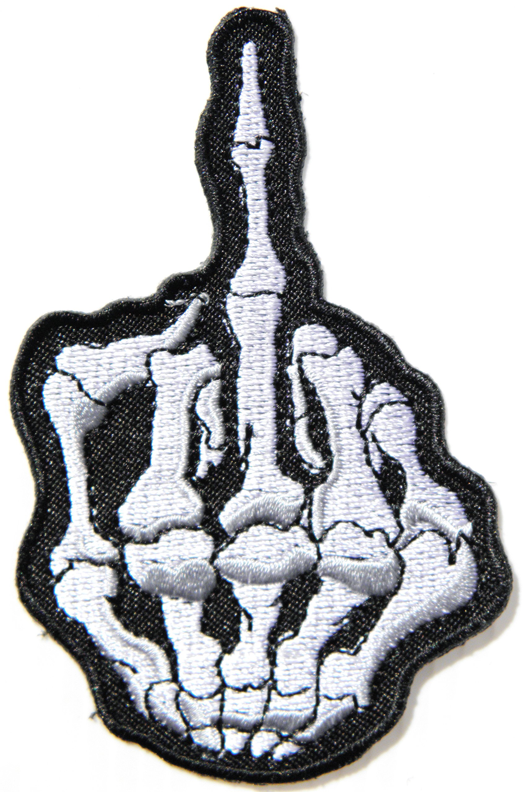 Buy Skull Middle Finger Skeleton Ghost Hog Outlaw Hot Rod Motorcycles Rider Lady Biker Jacket T ...