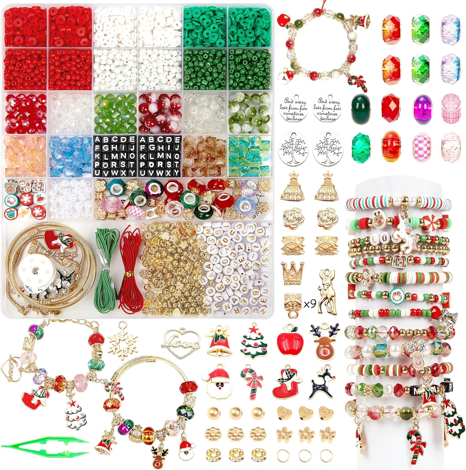 Amazon.com: OCARDI Christmas Bracelet Making Kit,Friendship Bracelet ...