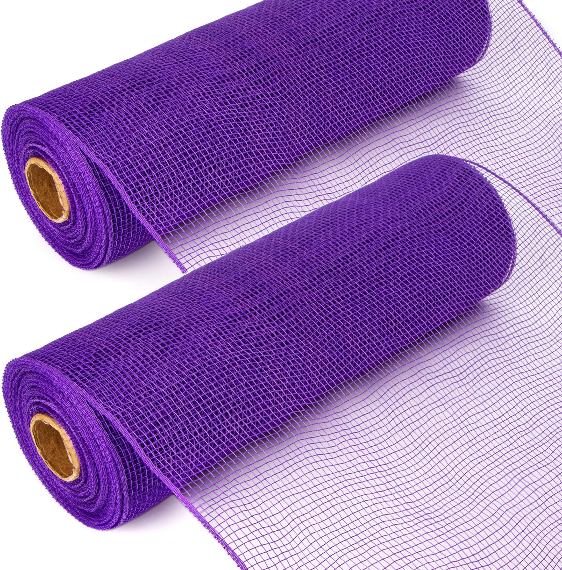 Amazon.com: 10 Inch x 30 Feet Deco Poly Mesh Ribbon - Purple Non ...