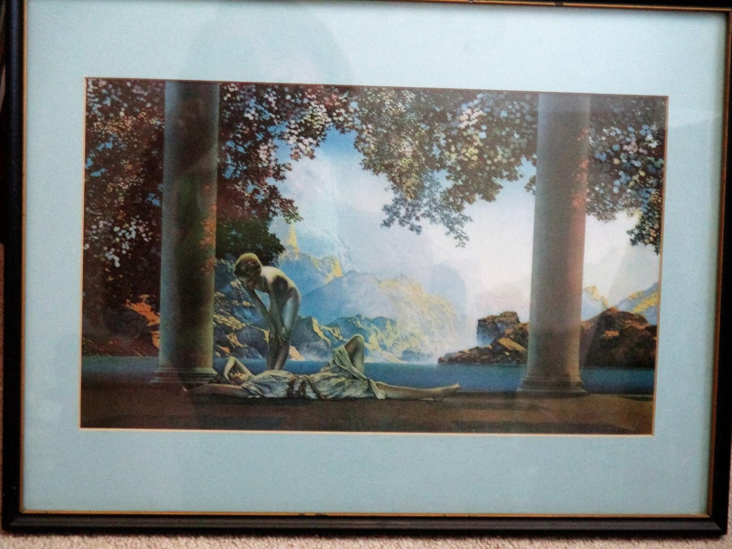 Amazon.com: Original 1920s Framed Maxwell Parish Print Daybreak ...