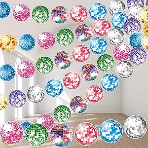 Amazon.com: VitalCozy 5 Pack Disco Ball Party Decorations Banners Disco ...