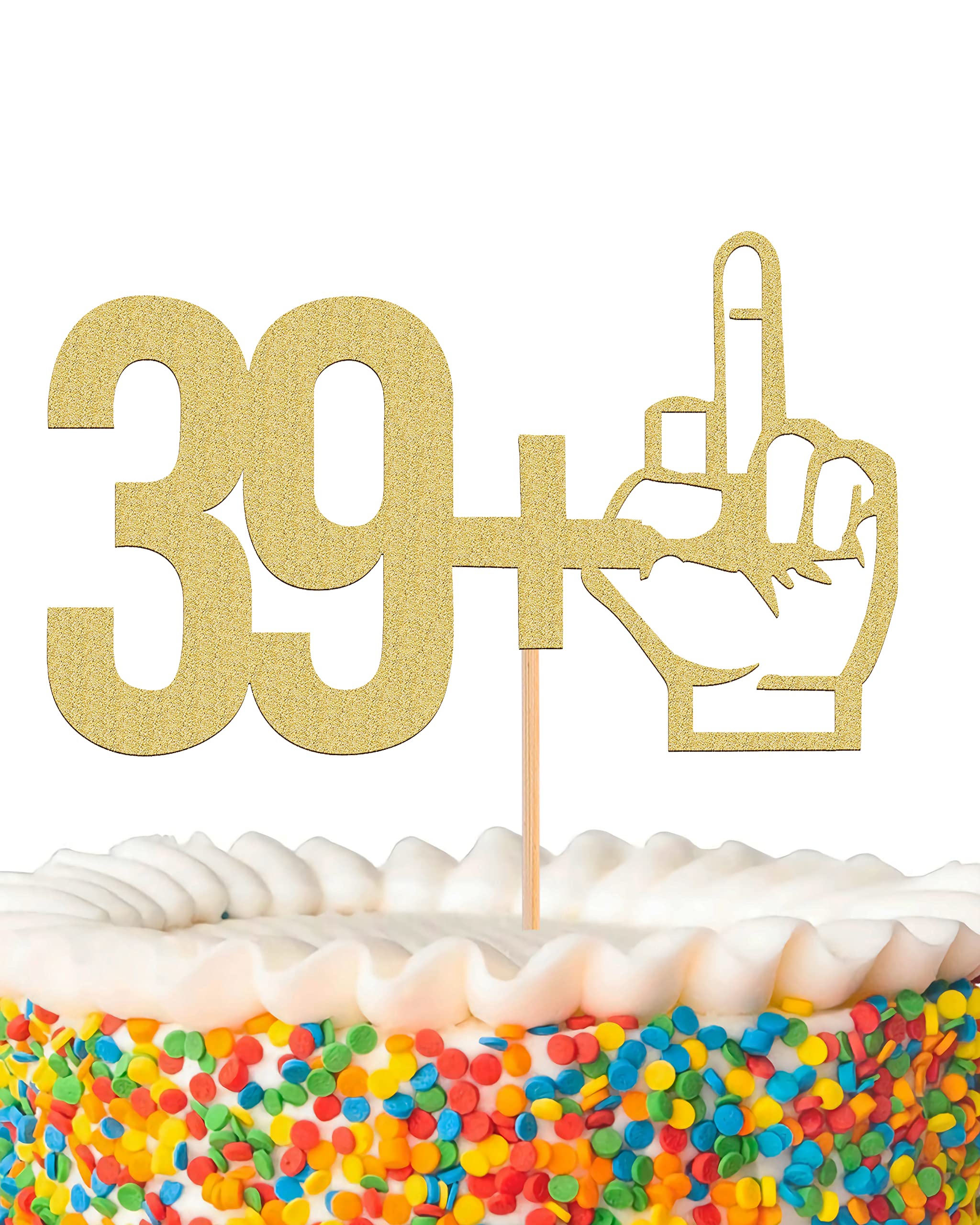 Amazon.com: MYAMPED 39+1 Cake Topper - Glitter Gold 40th Birthday Cake ...