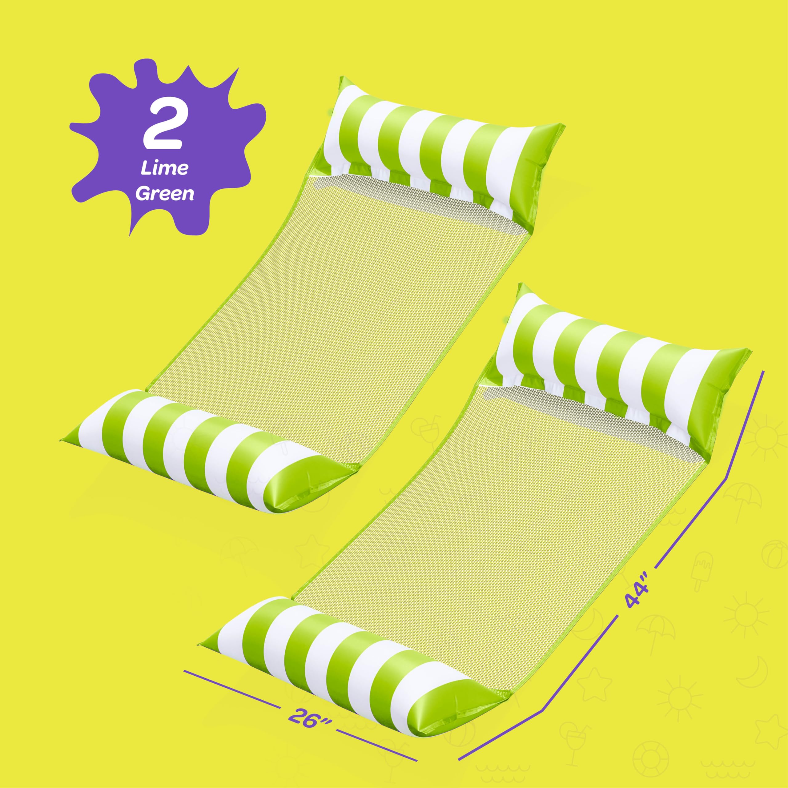 Snapklik.com : Pool Floats For Adults 2 Pack Multi-Purpose Hammock Pool ...
