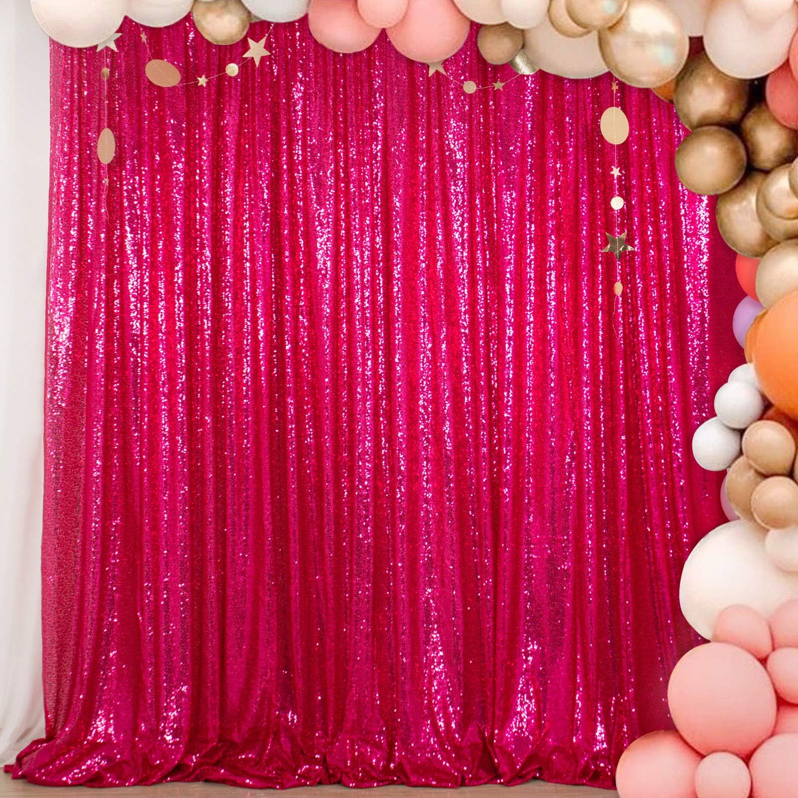 Amazon.com : Big Payette Sequin Backdrop 4ftx8ft Hot Pink Sparkly ...