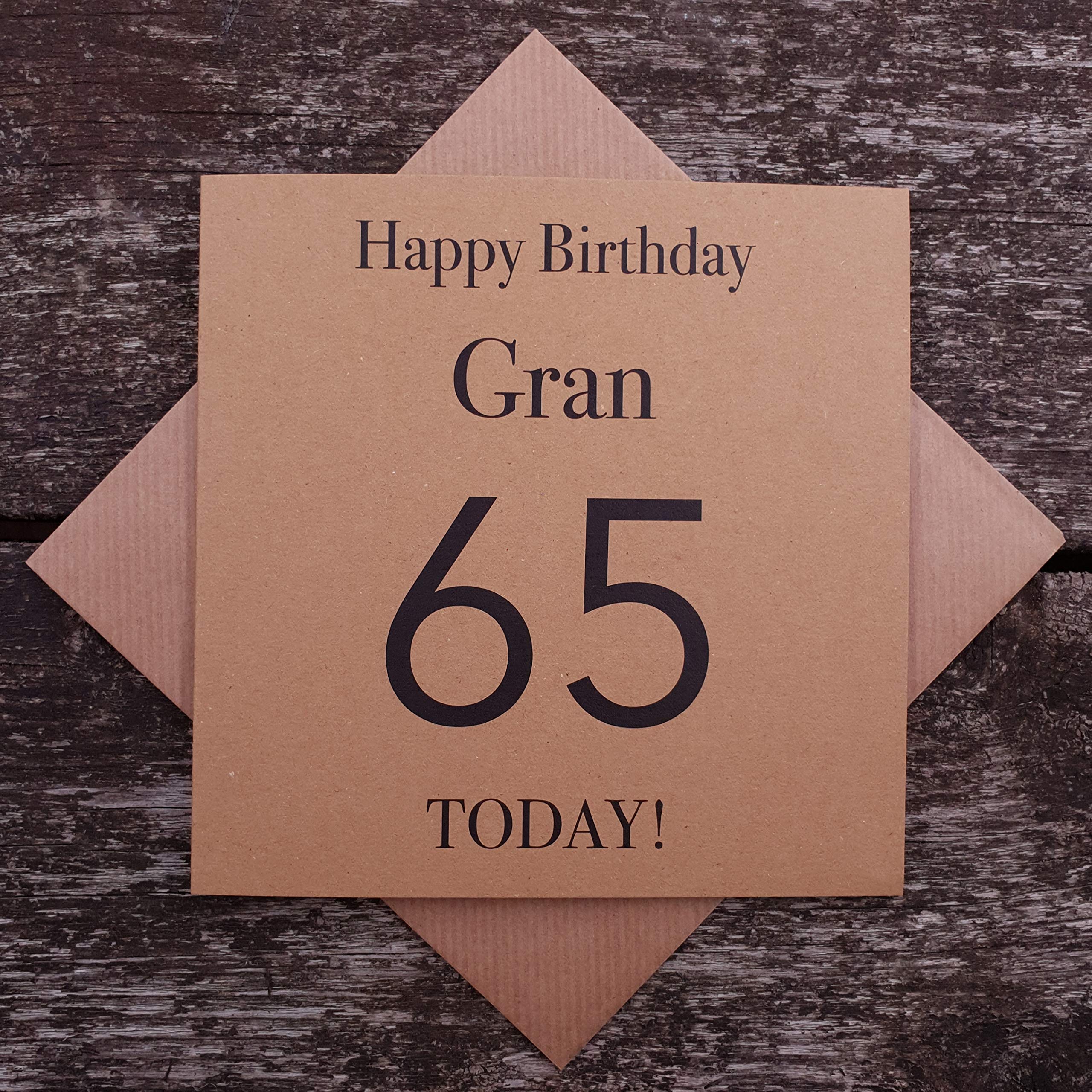 Buy Kraft Gran 65th Birthday Card - 'Happy Birthday' - 'Gran 65 Today ...