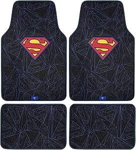 Amazon.com: BDK Warner Bros DC Comics Superman 4pc Carpet Floor Mats ...