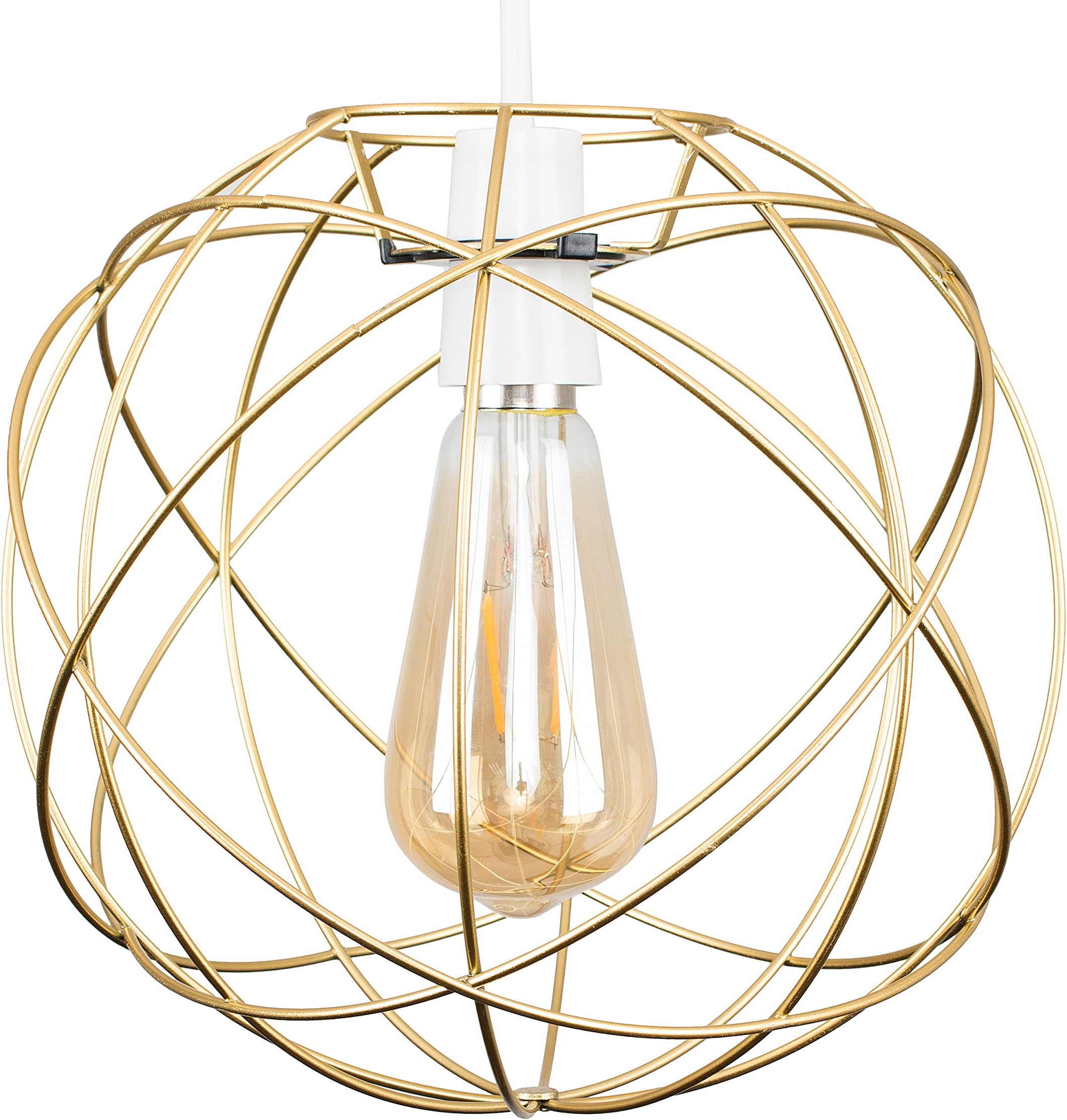MiniSun | Retro Style Atom Design Gold Metal Basket Ceiling Light Shade ...