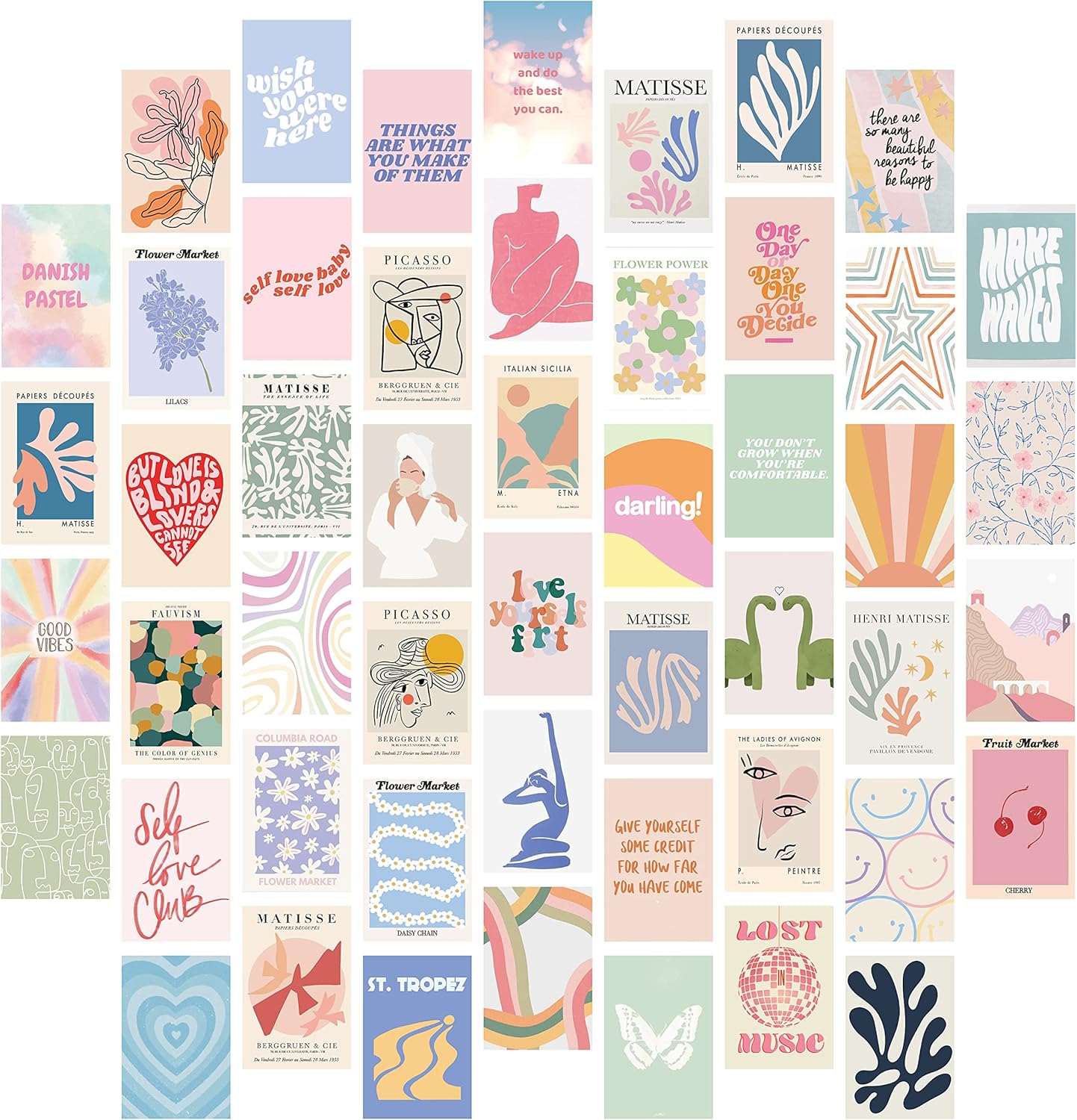 Buy Cornerora Danish Pastel Wall Collage Kit - 50 PCS Danish Pastel ...