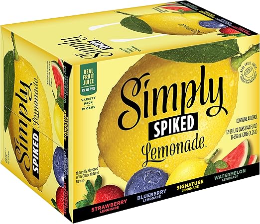 Amazon.com: Simply Spiked Hard Lemonade Variety Pack 5.0% ABV, 12 Pack ...