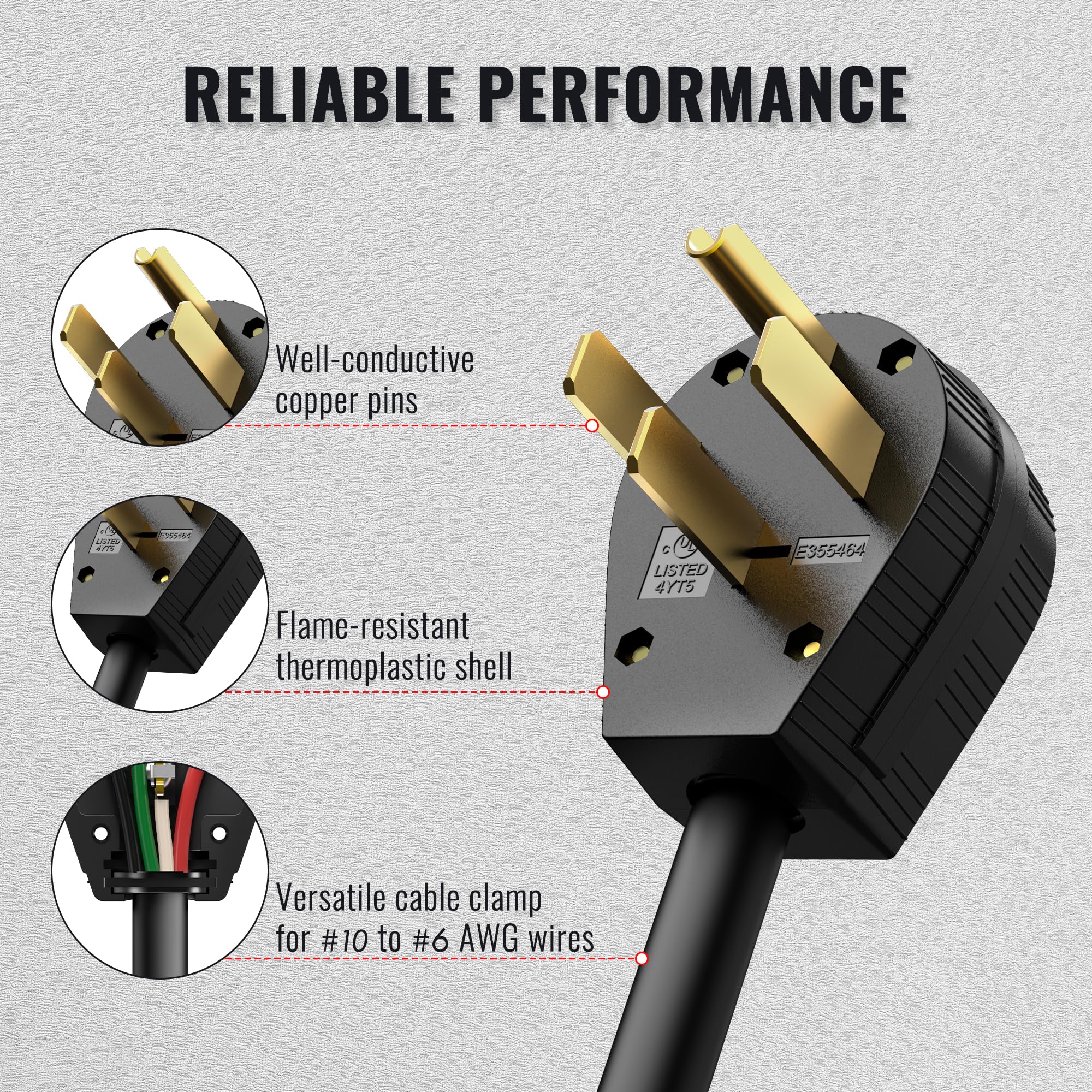Snapklik.com : Bestarc Heavy-Duty NEMA Electric Plug, NEMA 14-50PB ...