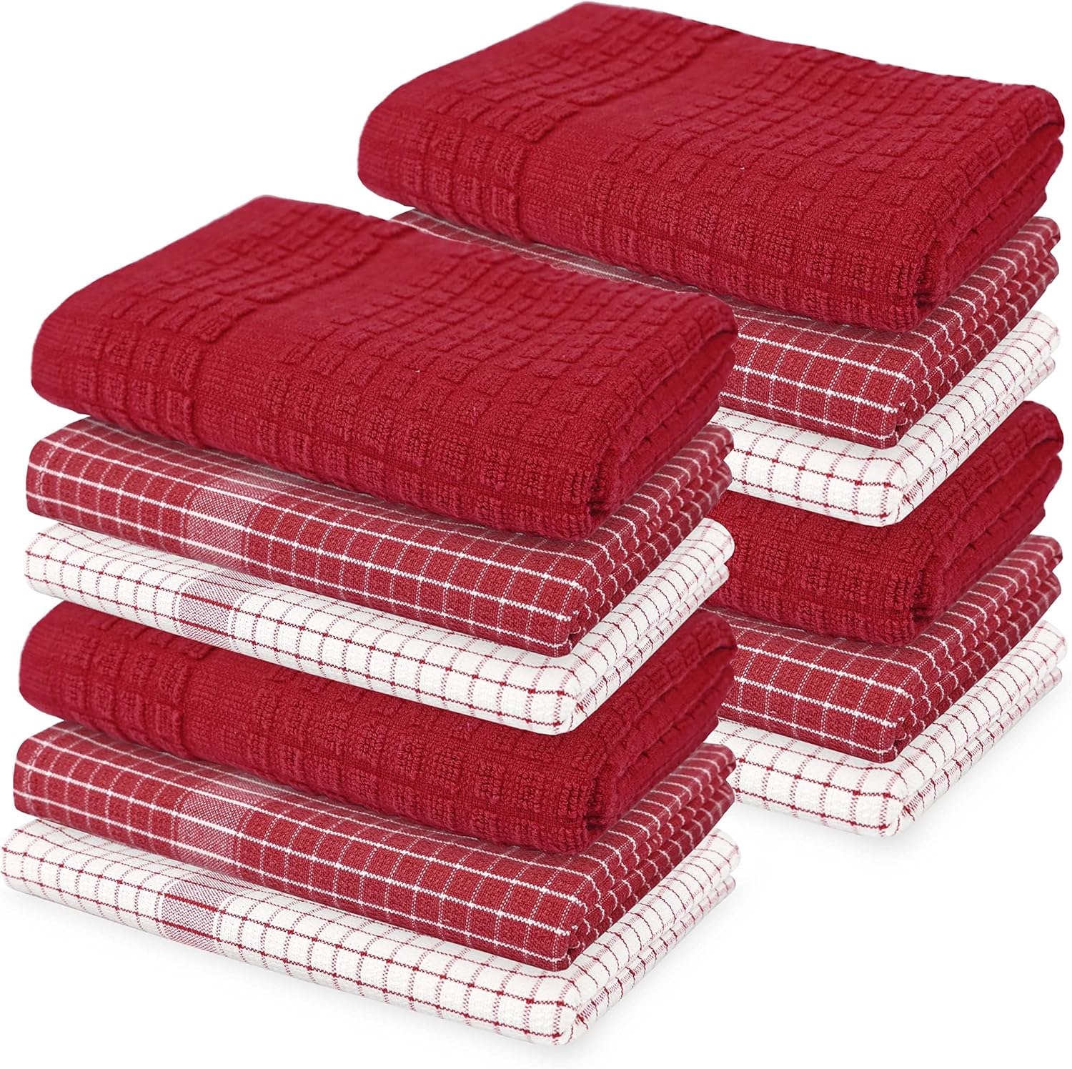 Weave Essentials 12pc Kitchen Towel - 4 Hand Towel 50x50cm & 8 Tea ...
